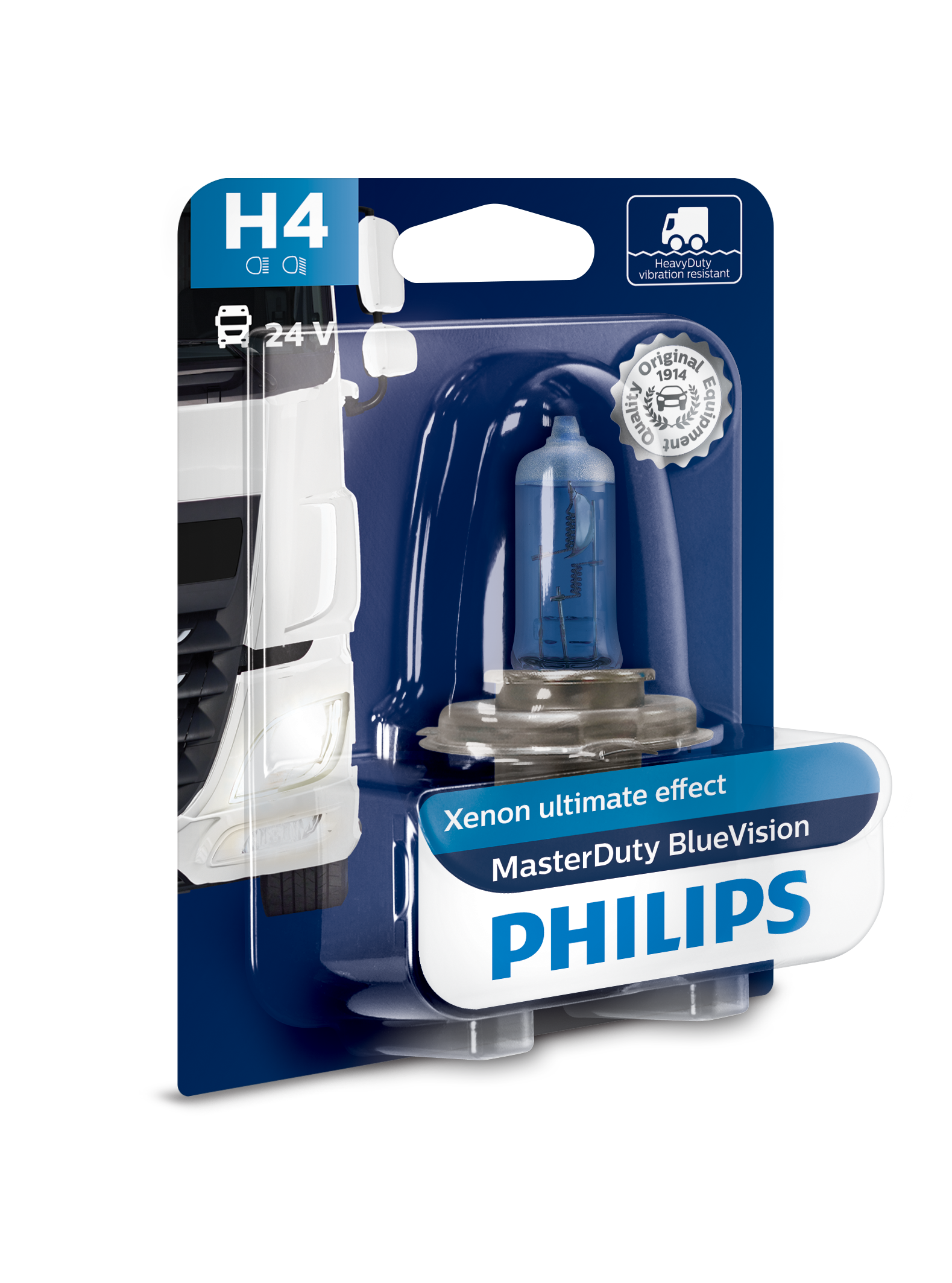 H4 Philips BlueVison 24V 75/70W - 1 stk. | Philips | Landberg.dk